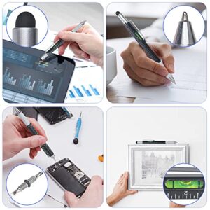 6 in 1 Multitool Pen Construction Tool,Stylus,Ruler,Screwdriver,Level, include 6 Refills,Stocking Stuffers for Men,Christmas Gifts for Men Dad, Including Gifts Box and bowknot