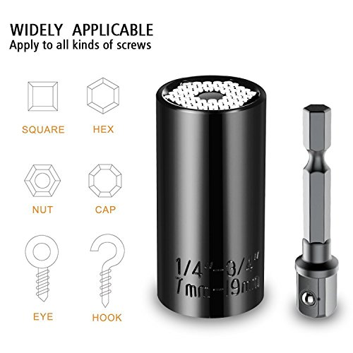 Universal Socket Tool, Gifts for Dad from Daughter Son - Christmas Stocking Stuffers Gifts for Men, Father/Dad, DIY Handyman, Husband, Guys, Boyfriend, Him, Unique Tools for Men Power Drill Adapter