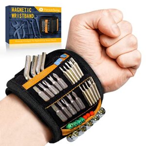 magnetic wristband, super strong magnets tool belts gifts for men, stocking stuffers for men unique christmas gifts for dad,tool belt with 15 powerful magnets for holding screws, nails, drill bits