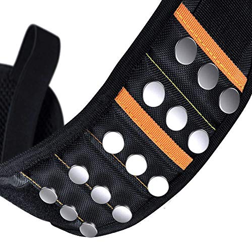 Magnetic Wristband, Super Strong Magnets Tool Belts Gifts for Men, Stocking Stuffers for Men Unique Christmas Gifts for Dad,Tool Belt with 15 Powerful Magnets for Holding Screws, Nails, Drill Bits