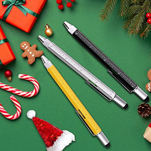 7 in 1 Multitool Pen, 3 Pack Multitool Tech Tool Pen Set for Men, Aluminum Construction Tools Gadget Stocking Stuffers Gifts for Dad Husband Father