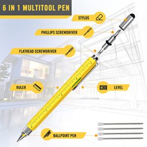 Gifts for Men Unique Multitool Pen - Fathers Day Mens Gifts for Dad Grandpa Husband Tool Pen Cool Gadget for Men Birthday Gifts for Men Who Have Everything, Woodworker Carpenter Construction Tool Gift