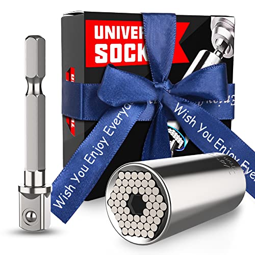 VRTOP Gifts for Men Dad Stocking Stuffers Universal Socket Sets Tool Birthday Christmas Gifts for Boyfriend Son Husband Dad Grandpa Cool Gadgets Bowknot Gift Box(7-19mm)