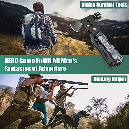 Mens Gifts Camping Accessories Multitool Camping Gear Unique Gifts for Men Dad Husband 16 in 1 Survival Gear and Equipment Camping Gadgets Stocking Stuffers for Men Hunting Hiking Mini Axe Hammer