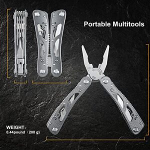 22-in-1 Multitool Pliers with Safety Locking Pocket Knife with Durable Nylon Sheath for Outdoor, Fishing, Camping, Ideal Gifts for Father, Husband, Boyfriend Stocking Stuffers Christmas Gifts for Men