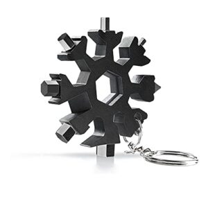 gifts for men, 18 in 1 snowflake multitool – stocking stuffers for kids, teens, adults witch keychain（black）