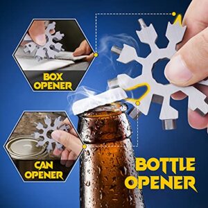 Snowflake Multitool Tools Gifts for Men - Christmas Stocking Stuffers for Men Adults Gifts for Dad Women 20 in 1 Multi Tool Cool Gadgets for Men Portable Screwdriver Mini Pocket Tools for Husband Him