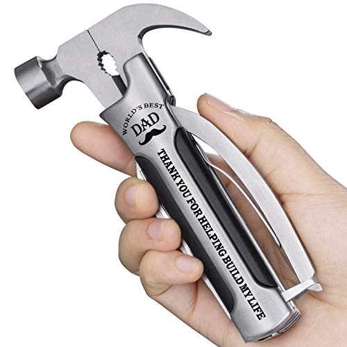 VEITORLD All in One Survival Tools Small Hammer Multitool, Gifts for Dad from Kids, Unique Birthday Gift Ideas for Dad Men Him from Daughter Son, Cool Gadgets Stocking Stuffers for Men