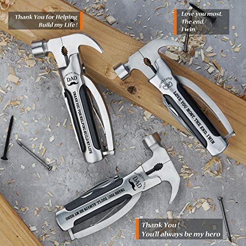 VEITORLD All in One Survival Tools Small Hammer Multitool, Gifts for Dad from Kids, Unique Birthday Gift Ideas for Dad Men Him from Daughter Son, Cool Gadgets Stocking Stuffers for Men