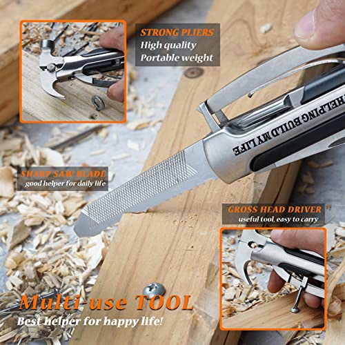 VEITORLD All in One Survival Tools Small Hammer Multitool, Gifts for Dad from Kids, Unique Birthday Gift Ideas for Dad Men Him from Daughter Son, Cool Gadgets Stocking Stuffers for Men