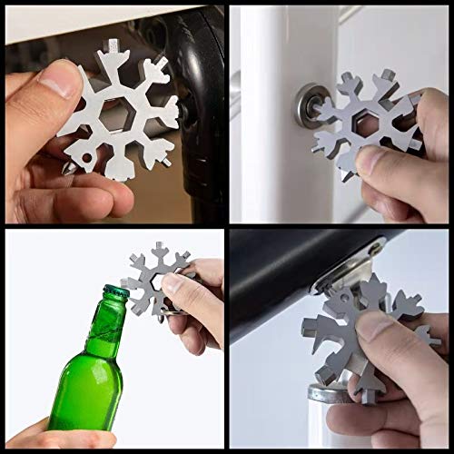 18 in 1 Snowflake Multi Tool, Stocking Stuffers for Men, Christmas Gifts for Dad Husband Boyfriend, Birthday Gift Ideas for Men, Stainless Steel Tool Wrench, Screwdriver Kit with Premium Keychain¡­