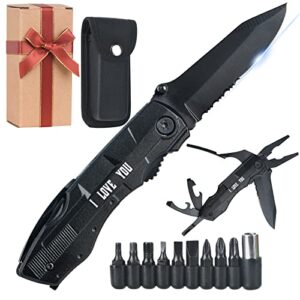 multitool pliers folding pocket knife-including nylon bag and gifts box,stocking stuffers for men, christmas gifts for men dad，multitool cool gadgets practical gifts