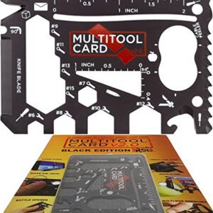 37-in-1 Wallet Tool Card Gift. Black Credit Card Bottle Opener Multitool with Multifunction Tools. Best Stocking Stuffer Gifts for Men, Dads, Husbands, HandyMen & Outdoor Enthusiasts