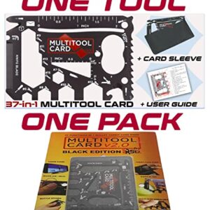 37-in-1 Wallet Tool Card Gift. Black Credit Card Bottle Opener Multitool with Multifunction Tools. Best Stocking Stuffer Gifts for Men, Dads, Husbands, HandyMen & Outdoor Enthusiasts