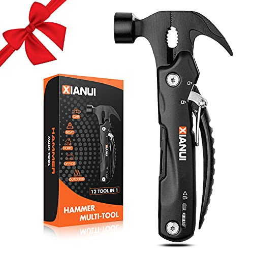 Gifts for Men, Multitool Hammer 12in1, Camping Accessories Survival Gear, Cool Gadgets for Men, Anniversary Unique Gifts for Him Boyfriend Husband, Mens Gifts for Birthday, Tools for Men