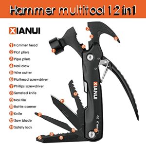 Gifts for Men, Multitool Hammer 12in1, Camping Accessories Survival Gear, Cool Gadgets for Men, Anniversary Unique Gifts for Him Boyfriend Husband, Mens Gifts for Birthday, Tools for Men