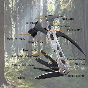 12-in-1 Multitool Pocket Knife with Safety Lock, Durable Nylon Sheath, Multi-Tool for Outdoor, Camping, Ideal Gifts for Father, Husband, Boyfriend Stocking Stuffers Christmas Gifts for Men (silver)