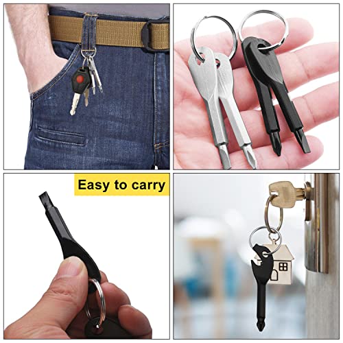 DSSBEFY Portable Keychain Screwdriver Set2 in 1,4 in 1,bottle opener, including Flathead Screwdriver,Phillips Screwdriver and Wrench tool,good stocking stuffers,Men's Keychain Screwdriver gift