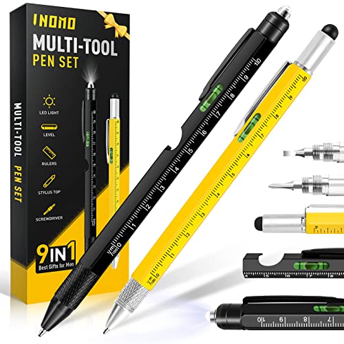 INOMO Dad Gifts from Daughter, 9 in 1 Multitool Pen, Father's Day Gifts for Dad, Birthday Gifts for Men Gifts, Boyfriend Gifts for Grandpa, Cool Gadgets for Men, Gifts for Men Who Have Everything