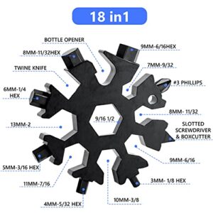 Multitool 18-in-1 Screwdriver Wrench Cutter Snowflake Tool,Bottle Opener and More,18-in-1 Multitool Gifts for Men Dad,Stocking Stuffers for Men,Including Gift Box and bowknot