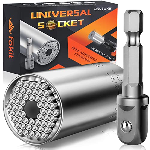 Universal Socket tools Gifts for Men - Socket Grip Tool Sets with Power Drill Adapter, Unique Gadgets Handy DIY Multitools for Men, Stocking Stuffers Gifts for Men/Husband/Boyfriends/Women(7-19mm)