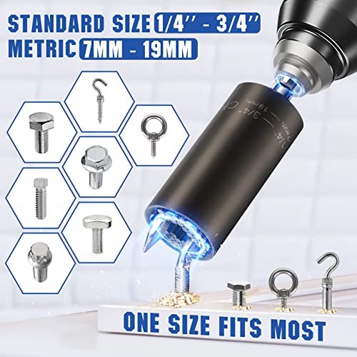 Super Universal Socket Gifts for Dad Men - Tool Socket Set with Power Drill Adapter Multi Socket Grip Stuff Cool Stocking Stuffers Gadgets for Men Women, Gift Ideas for Father Husband Him(7-19mm)