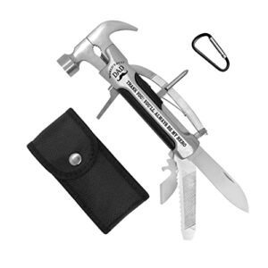 toolbay gadget gift for dad – all in one stainless steel hammer multitool with case and clip. great gadgets for mens stocking stuffer for home or car