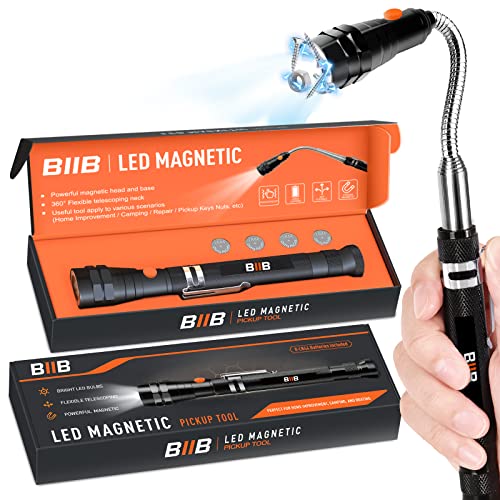 BIIB Gifts for Men, Telescoping Magnetic Pickup Tools Cool Gadgets for Men, Fathers Gifts, Birthday Gifts for Men, Women, Husband, Boyfriend, Him, Tech, Handyman, Cool Stuff for Mens Gifts