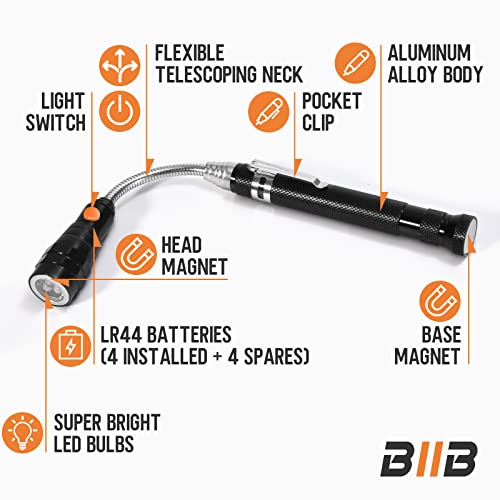 BIIB Gifts for Men, Telescoping Magnetic Pickup Tools Cool Gadgets for Men, Fathers Gifts, Birthday Gifts for Men, Women, Husband, Boyfriend, Him, Tech, Handyman, Cool Stuff for Mens Gifts