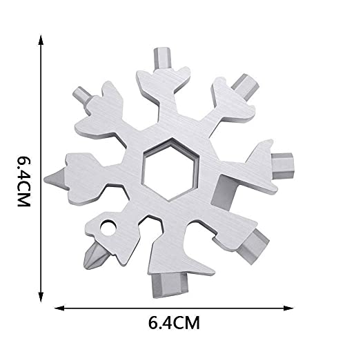 Snowflake 18-in-1 Multi Tool Stainless Steel Keychain Snowflake Multi-tool Screwdriver, Wrench Bottle Opener, Christmas Stocking Stuffers Gifts,Outdoor Camping Tools