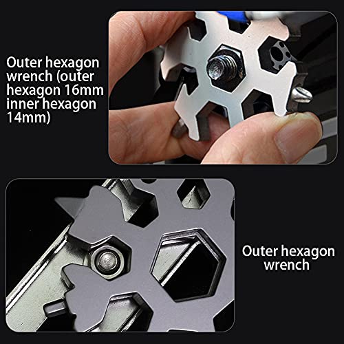 Snowflake 18-in-1 Multi Tool Stainless Steel Keychain Snowflake Multi-tool Screwdriver, Wrench Bottle Opener, Christmas Stocking Stuffers Gifts,Outdoor Camping Tools