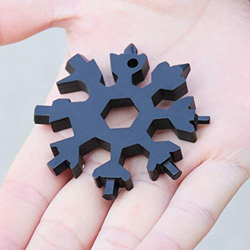 18-in-1 Snowflake MultiTool, Christmas, Stocking Stuffer, Gift, Zipper Carry Case, Outdoor EDC Tool, Camping, hiking, biking, Portable Keychain screwdriver Bottle opener Tool for Military Enthusiasts