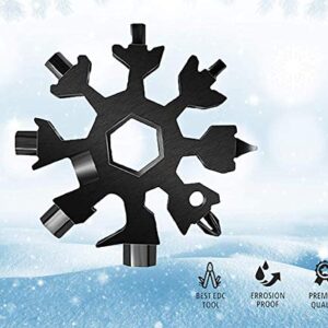 18-in-1 Snowflake MultiTool, Christmas, Stocking Stuffer, Gift, Zipper Carry Case, Outdoor EDC Tool, Camping, hiking, biking, Portable Keychain screwdriver Bottle opener Tool for Military Enthusiasts