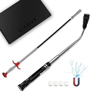 hofivack telescoping magnetic pickup tool kit with led flashlight, 35.4inch/0.9m flexible 4 claw grabber, cool gadgets tool gift for men, father, dad, boyfriend, husband, him, diy handyman