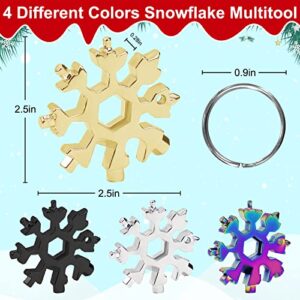 Snowflake Multi Tool,18-In-1 Stainless Steel Snowflake Multitool,Snowflake Wrench/Beer Bottle Opener with Key Ring,Outdoor Durable and Portable for Fathers Men Christmas Gift(6Packs)