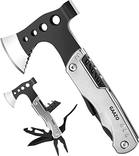 Christmas Gifts for Men Dad Husband, Multitool Camping Accessories 15 in 1 Hatchet with Axe Hammer Knife Pliers Screwdrivers Saw Bottle Opener, Cool Gadget for Outdoor Camping Hiking, Emergency