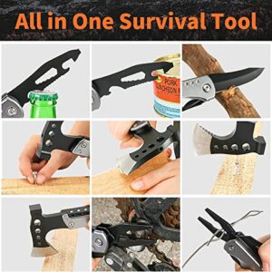 Christmas Gifts for Men Dad Husband, Multitool Camping Accessories 15 in 1 Hatchet with Axe Hammer Knife Pliers Screwdrivers Saw Bottle Opener, Cool Gadget for Outdoor Camping Hiking, Emergency