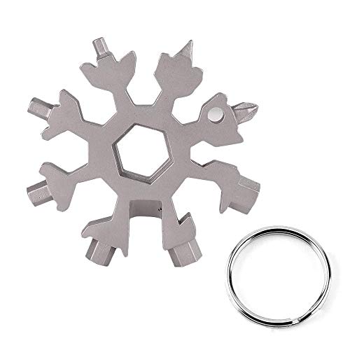 Gifts for Him，18-in-1 Snowflake Multi Tool,Stainless Steel Snowflakes Multi-Tool, Incredible Tool Gifts for Men Christmas,Valentine's Day,Boyfriend ,Grilfriend（Sliver）