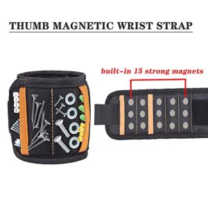 Gift for Men Women Magnetic Wristband, Magnetic Wrist Band Perfectly Fixed Tool Belt Outdoor, 15 Strong Magnets Wristband for Holding Screws, Nails and Drilling Bits, Gift Ideas