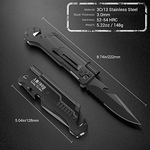 Father's Day Gifts for Dad from Daughter Son, 7-In-1 Pocket Multitool Knife Cool Gadgets Birthday for Men Women Him Husband Who Have Everything Wants Nothing, Tactical Survival EDC Camping Accessories