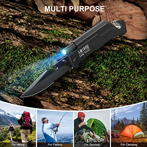 Father's Day Gifts for Dad from Daughter Son, 7-In-1 Pocket Multitool Knife Cool Gadgets Birthday for Men Women Him Husband Who Have Everything Wants Nothing, Tactical Survival EDC Camping Accessories