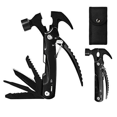 Gifts for Men, Professional Emergency Camping Accessories Survival Gear, Multitool Hammer 12 In 1, Outdoor Compact Multi-Tool, Cool Gadgets Birthday Valentines Day Gifts for Men, Dad, Husband