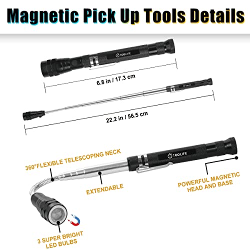 Gifts for Men, Telescoping Magnetic Pickup Tool, Men Gifts for Dad Husband, Birthday Anniversary Ideas for Boyfriend Grandpa, Cool Gadgets Tools for Car Handyman, Car Accessories