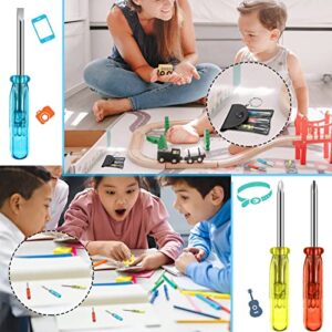 24 Pcs Mini Screwdriver Set Keychain Screwdriver Keychain Tool Bulk and LED Lights Keychain, three Mini Screwdrivers in a Portable Pouch with Snap and Hook Repair Kit for Party Favor