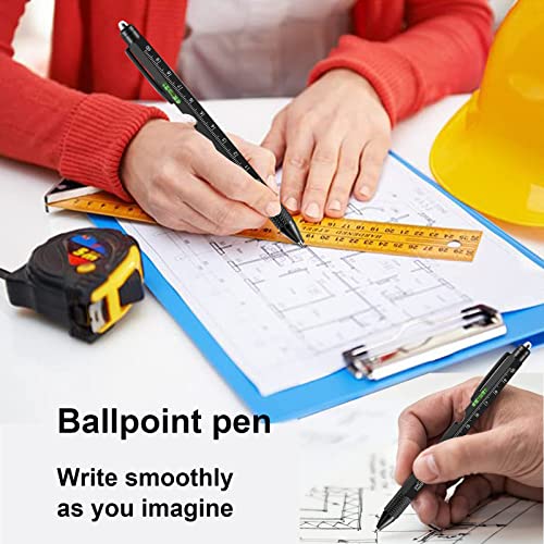 YouOKLight Multi tool pen set,gift tool pen,multitool pen for men,9 in 1 pen multitool,ruler(Metric,Imperial),screwdriver(flat,cross),bottle opener,level gauge,stylus,LED flashlight,ball point pen.