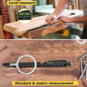 YouOKLight Multi tool pen set,gift tool pen,multitool pen for men,9 in 1 pen multitool,ruler(Metric,Imperial),screwdriver(flat,cross),bottle opener,level gauge,stylus,LED flashlight,ball point pen.