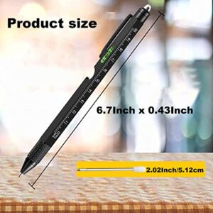 YouOKLight Multi tool pen set,gift tool pen,multitool pen for men,9 in 1 pen multitool,ruler(Metric,Imperial),screwdriver(flat,cross),bottle opener,level gauge,stylus,LED flashlight,ball point pen.