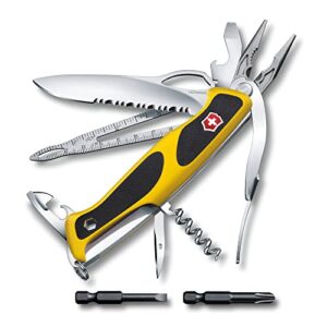 victorinox swiss army rangergrip boatsman multi-tool pocket knife black/yellow ,130mm