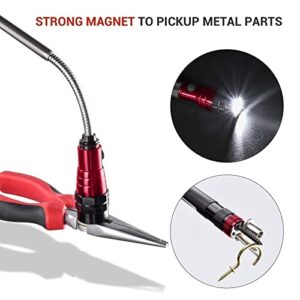 Tool Gifts for Men-Women Gadgets Magnetic Pickup Tool LED Light|Christmas Tool Gifts For Men Dad Husband|Unique Birthday Gifts and Magnetic Wristband for Holding Screws, Wrist Magnet, Gifts for Dad