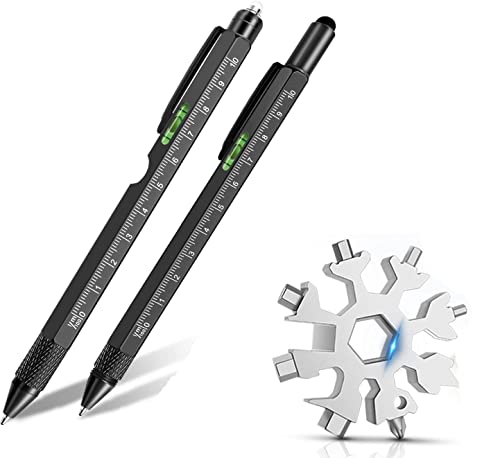 Gifts for Men, 9 in 1 Multitool Pen Set and 18 in 1 Snowflake Multitool, Gifts for Men Who Have Everything